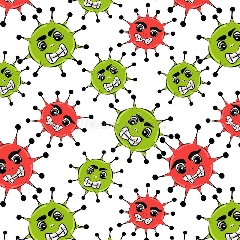 Color Illustration of Viruses on a White Background. Stock Illustration ...