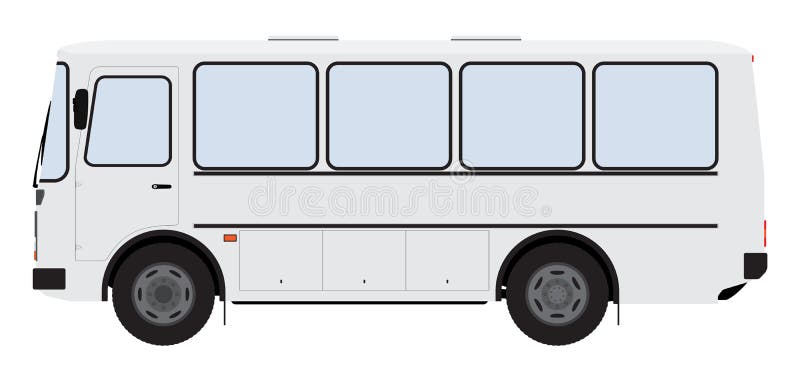 Color Image of a Bus on a White Background. Stock Vector - Illustration ...