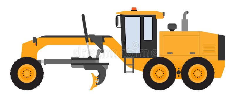 Color Image of a Motor Grader on a White Background. Stock Vector ...