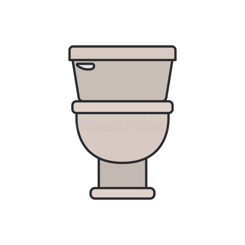 Toilet Front View Vector Icon Bathroom Illustration. Person WC Room ...
