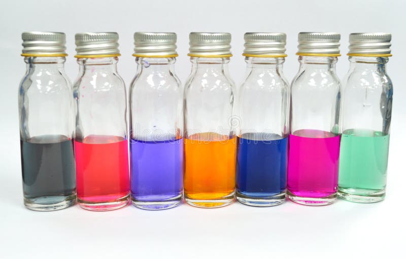 Titration with Color Solution in Chemistry Lab Stock Photo - Image of ...
