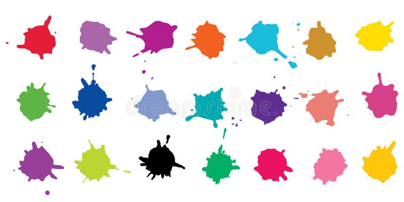 Color Ink Blots, Colorful Paint, Set of Design Elements. Vector ...