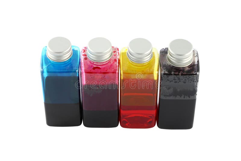 Color ink bottles stock photo. Image of technology, isolated - 22813494