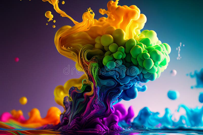 Color Ink in Water Isolated, Generative Ai Illustration Stock ...