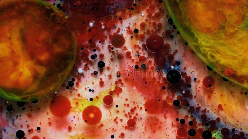 Color Inks React To Form a Beautiful Structure of Paint Bubbles Stock ...