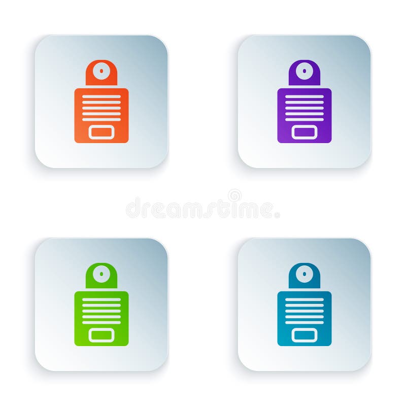 Color Intercom Icon Isolated on White Background. Set Colorful Icons in ...