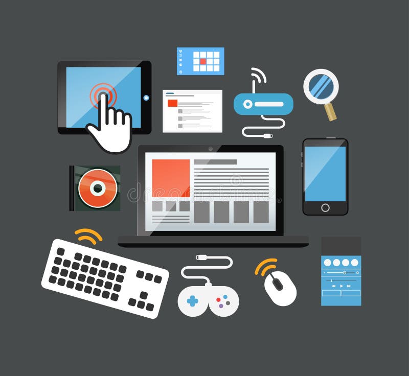 Web color interface icons stock vector. Illustration of interface ...