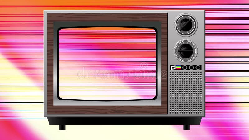 Color Interference Distortion on Old Tv Stock Video - Video of broken ...