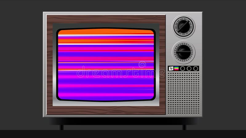 Color Interference Distortion on Old Tv Stock Video - Video of damaged ...