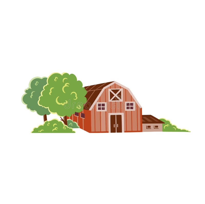 Color Isolated Barn Vector Cartoon Illustration Stock Vector ...