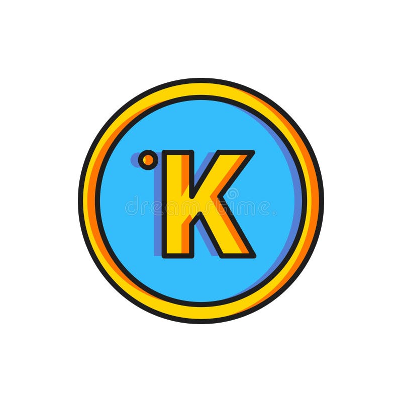 Color Kelvin Icon Isolated on White Background. Flat Filled Outline ...