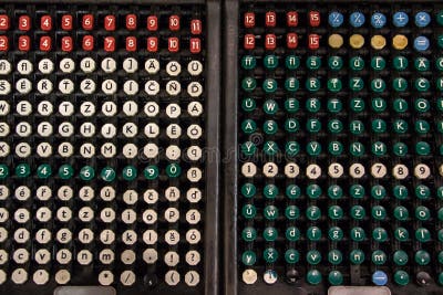 The Color Keyboard of Monotype Casting Stock Photo - Image of history ...