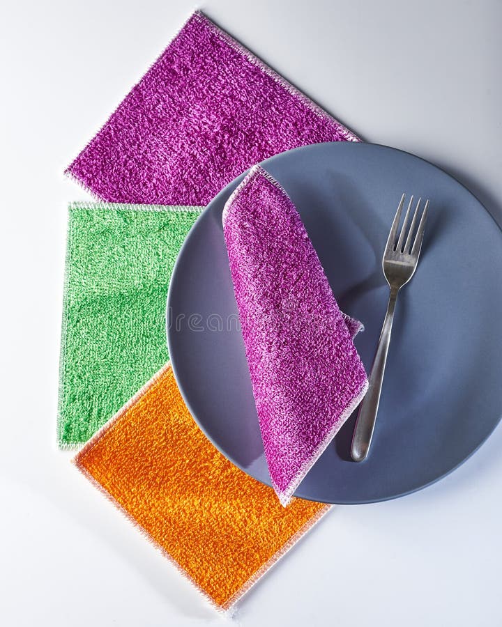 Color Kitchen Napkins for Dishwashing Stock Image - Image of wash ...