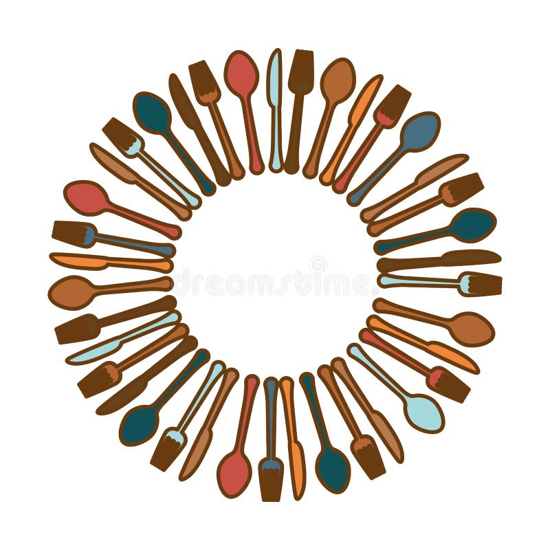 Color Kitchen Utensils Icon Image Stock Illustration - Illustration of ...