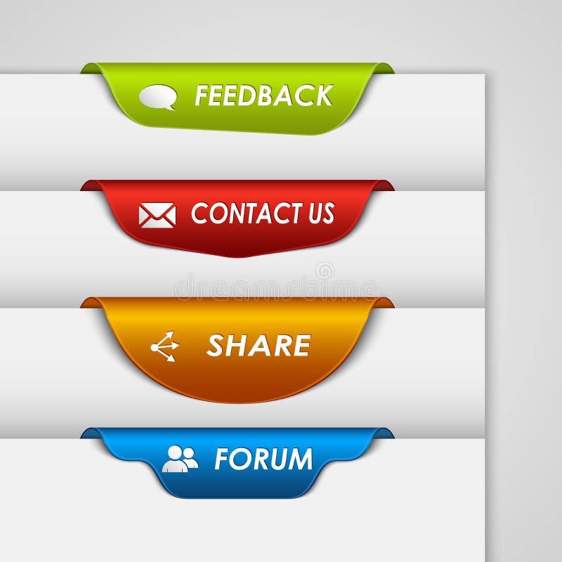 Color Label or Bookmark on the Edge of Web Page Stock Vector ...