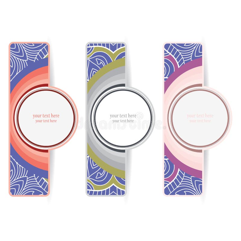 Color labels with a flower stock vector. Illustration of beautiful ...