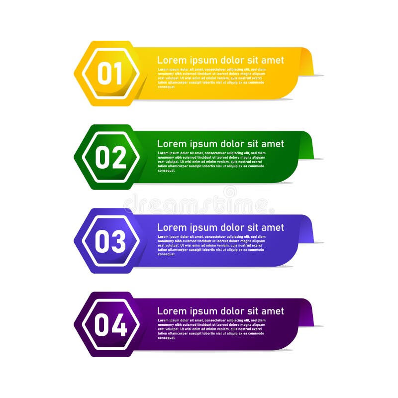 Color Labels Infographic Banner Design Isolated Stock Vector ...