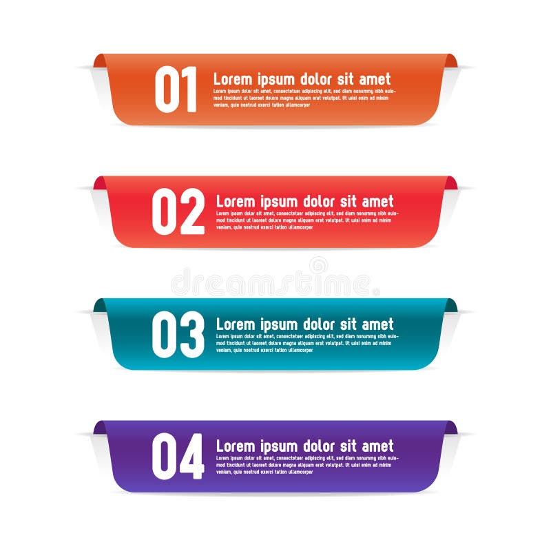 Color Labels Infographic Banners Design Template Stock Illustration ...
