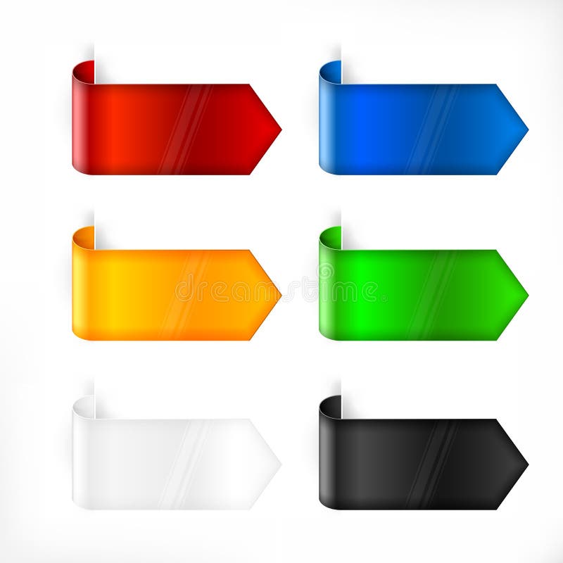 Color Labels Stickers on White Stock Vector - Illustration of green ...