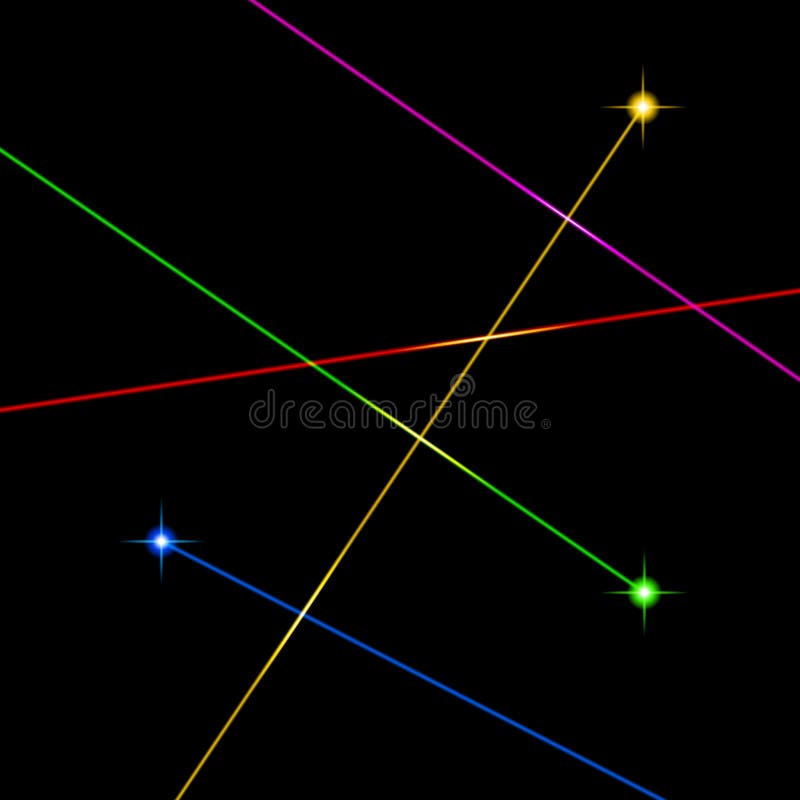 Color Laser Light Set on Black Background. Vector Stock Vector ...