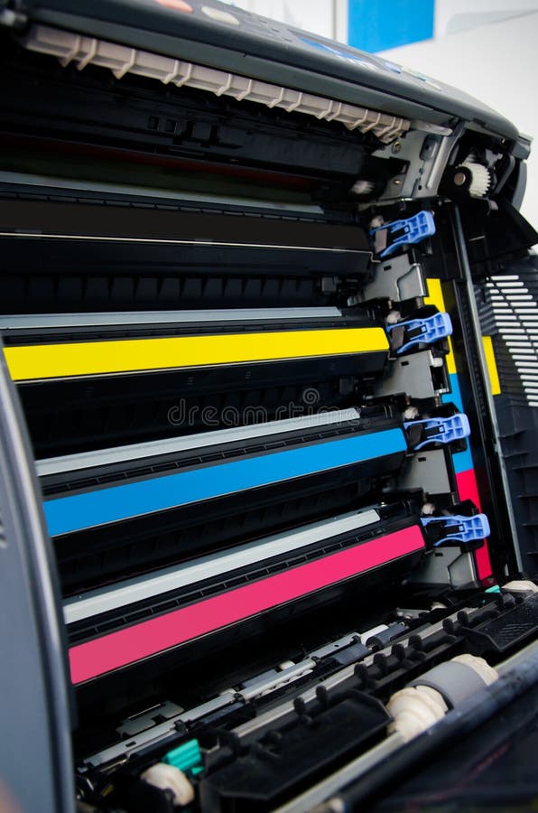 Color Laser Printer Toners Cartridges Stock Photo - Image of cyan ...