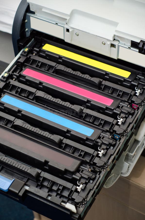 Color Laser Printer Toners Cartridges Stock Photo - Image of four ...