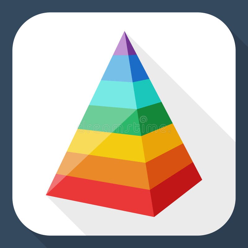 Color Layered Pyramid with Long Shadow Stock Vector - Illustration of ...