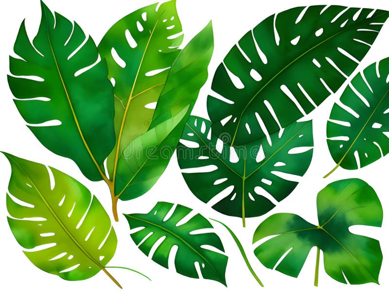 Color of Leaf Pattern Background, Watercolor Style , Ai Generated Stock ...