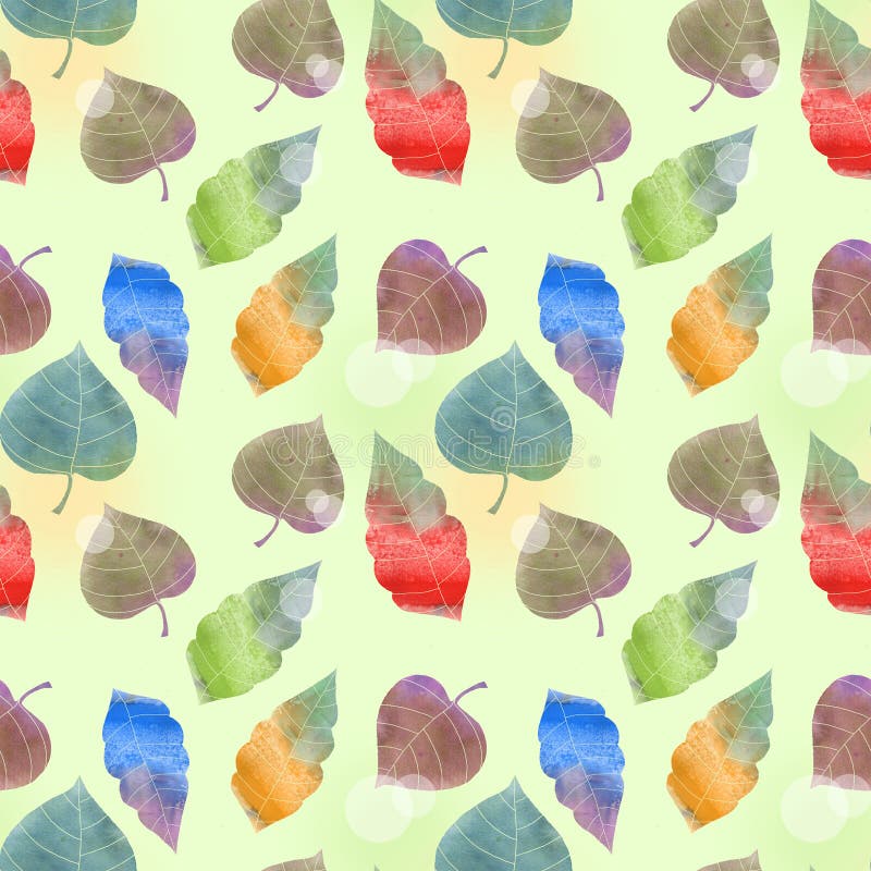 Color leaf on pattern stock illustration. Illustration of ornament ...