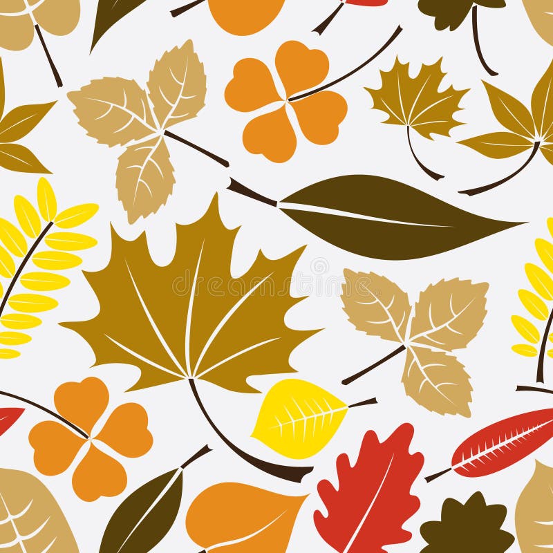 Color Leaves Icon Seamless Pattern Stock Vector - Illustration of icon ...