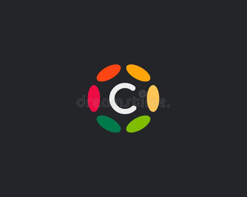Color Letter C Logo Icon Vector Design. Hub Frame Logotype Stock Vector ...