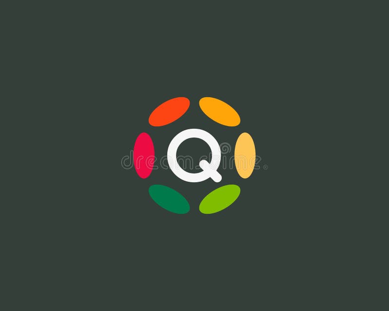 Color Letter Q Logo Icon Vector Design. Hub Frame Logotype Stock Vector ...