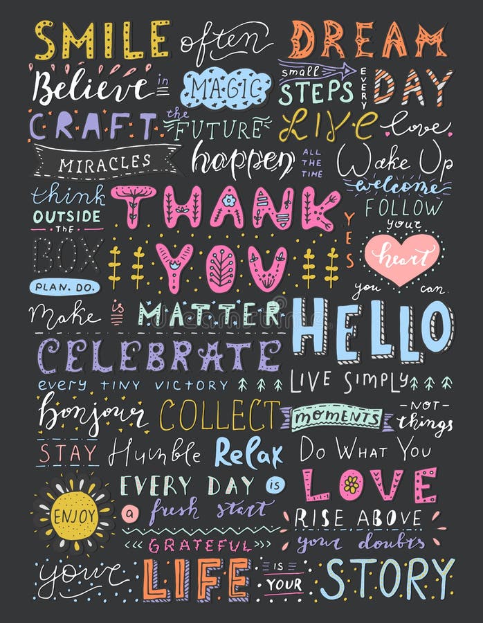 Color Lettering Bundle Made in Vector. Stock Illustration ...