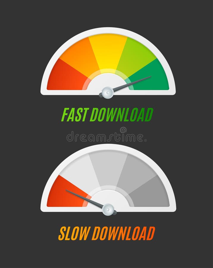 Color Level Indicator Download Speed Set. Vector Stock Vector ...
