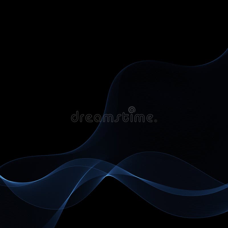 Color Light Blue on Black Background. Abstract Waves Design. Eps 10 ...