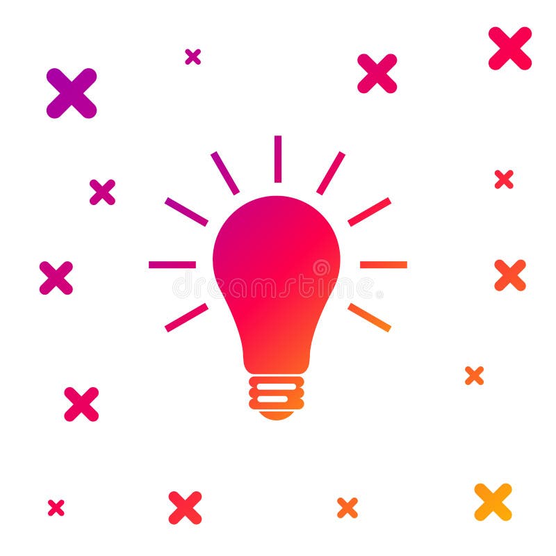 Color Light Bulb with Rays Shine Icon Isolated on White Background ...