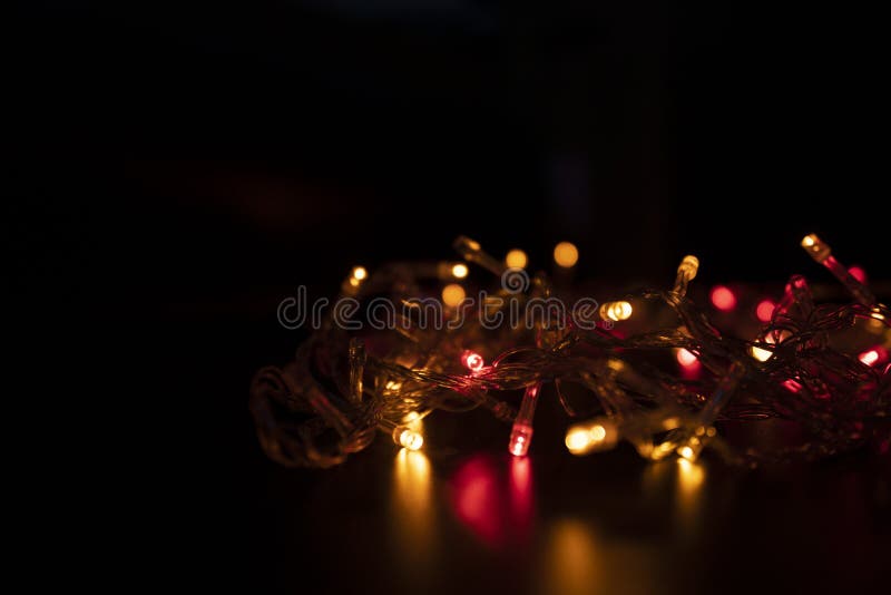 The Color of the Light Flashes Orange in the Form of Bokeh. Stock Image ...