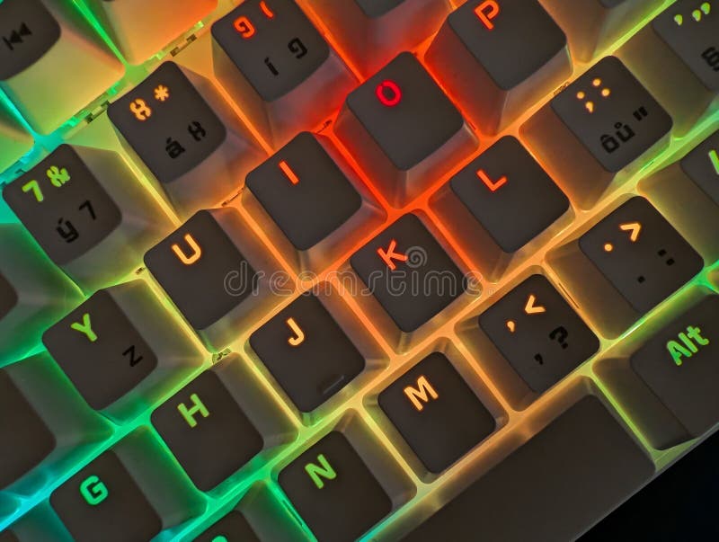 Color Lights Under Keyboard Stock Photo - Image of game, keyboard ...