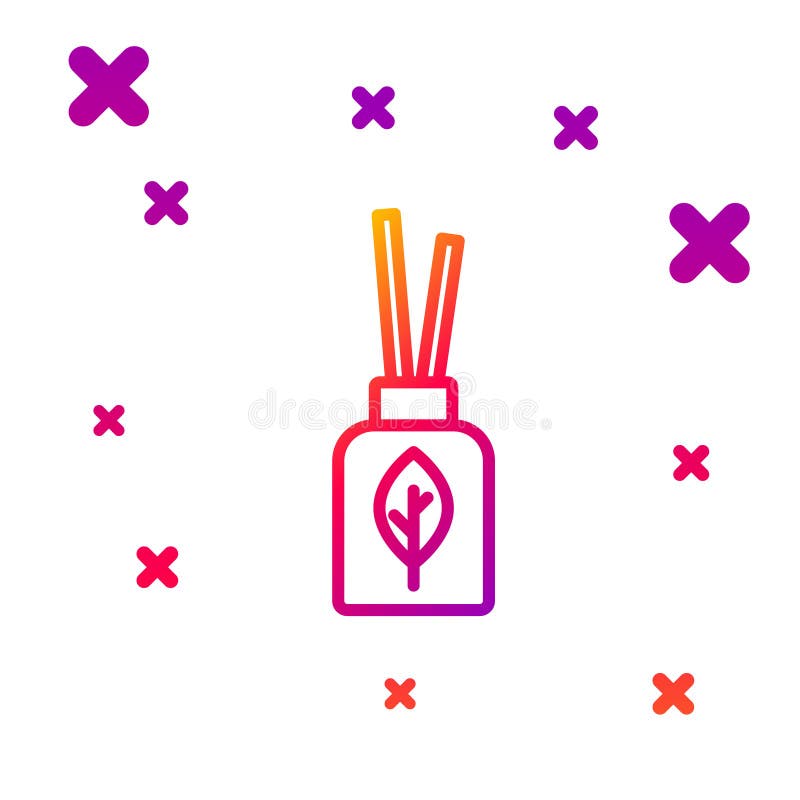 Color Line Aroma Diffuser Icon Isolated on White Background. Glass Jar ...
