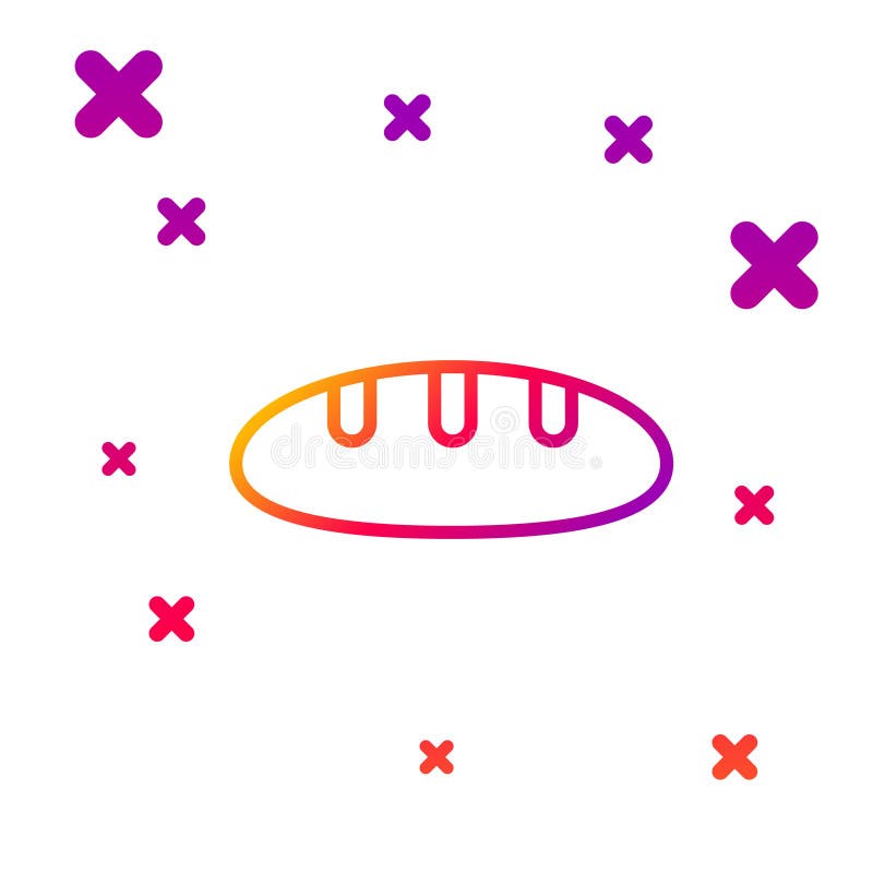 Color Line Bread Loaf Icon Isolated on White Background. Gradient ...