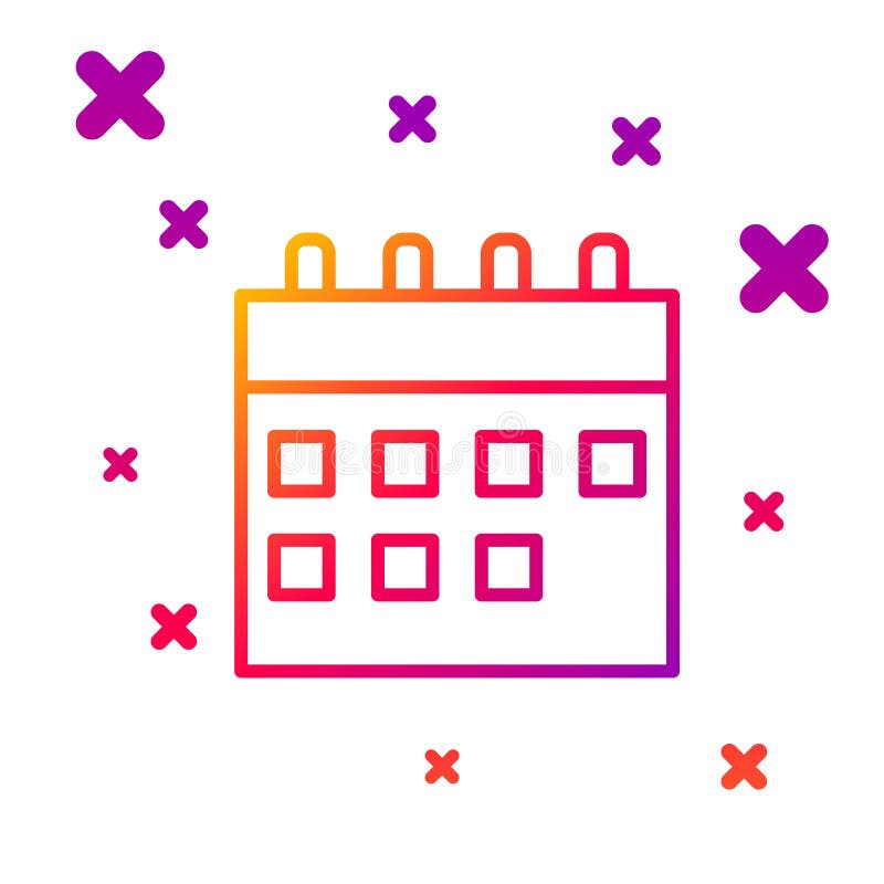 Color Line Calendar Icon Isolated on White Background. Event Reminder ...