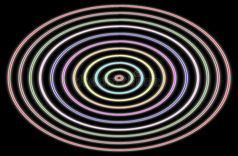 Color Line in Circle with Black Background Stock Illustration ...