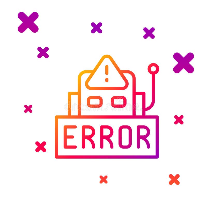 Color Line Error in the Operation Program of the Robot Icon Isolated on ...