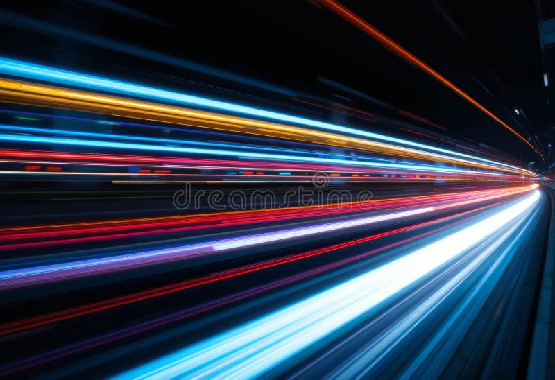 Color Line of Light Speed Motion. Stock Image - Image of line, rainbow ...