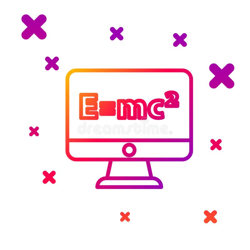 Color Line Math System of Equation Solution on Computer Monitor Icon ...