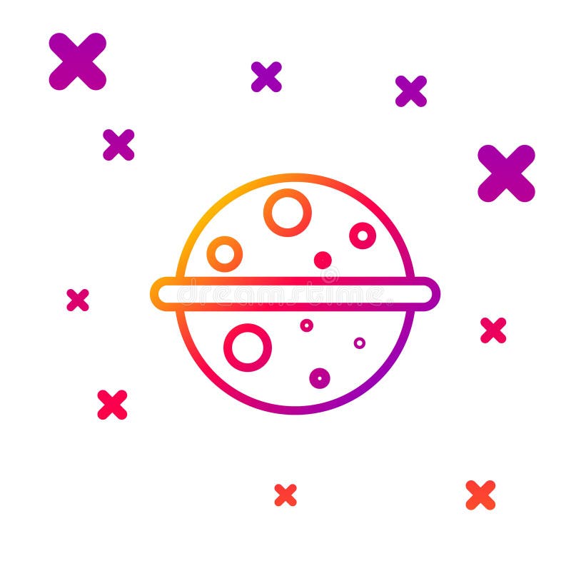 Color Line Planet Venus Icon Isolated on White Background. Gradient ...