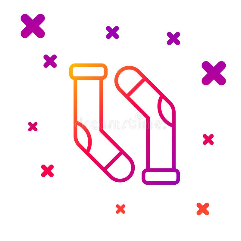 Color Line Socks Icon Isolated on White Background. Gradient Random ...