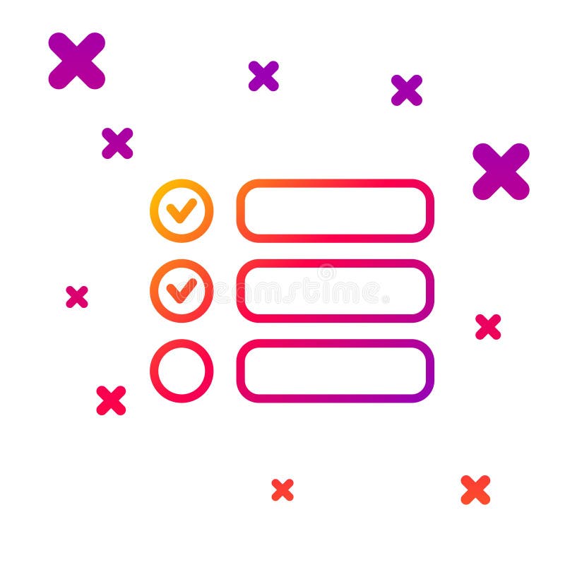 Color Line Task List Icon Isolated on White Background. Control List ...