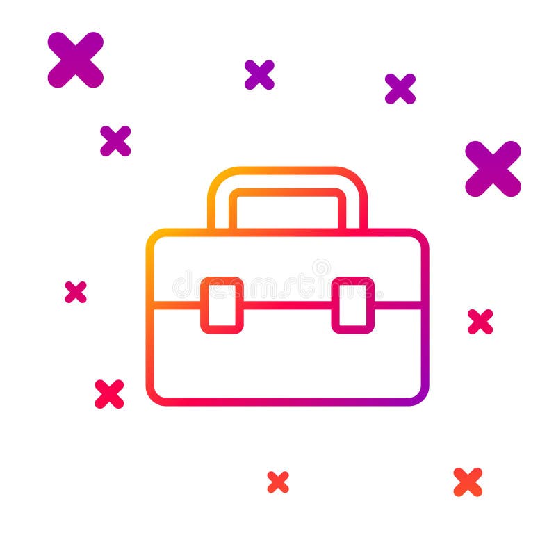 Color Line Toolbox Icon Isolated on White Background. Tool Box Sign ...