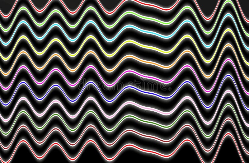 Color Line in Variation with Black Background 2 Stock Illustration ...